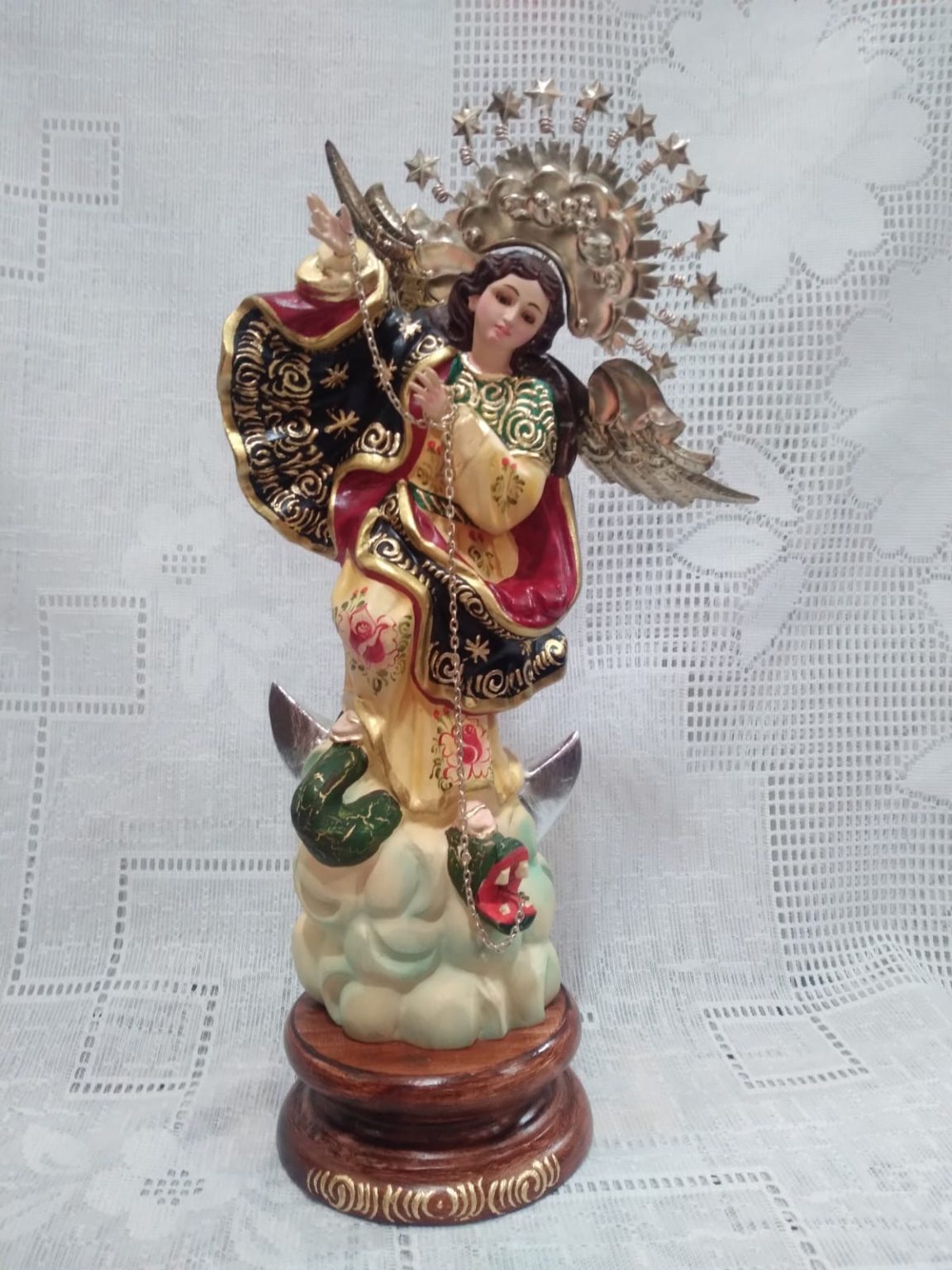 VIRGEN DE QUITO 25 CMS. - Arte Colonial